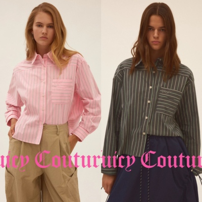 【超能小太阳】Juicy Couture橘滋撞色条纹拼接宽松短外套