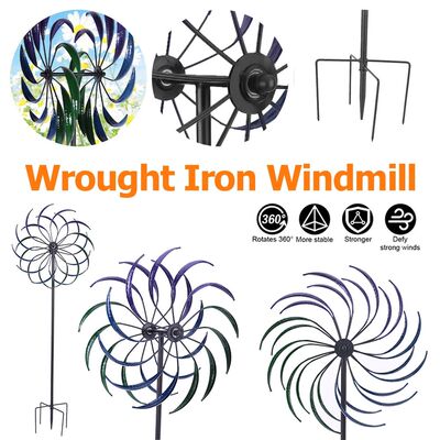 Metal Rainbow Windmill Double Layer Spinner Adjustable