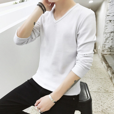 纯色搭内领衫长袖春秋打底