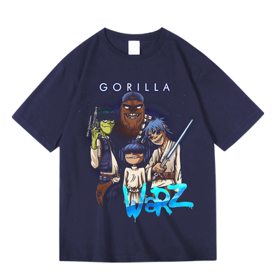 Gorillaz纯棉T恤男夏季潮牌短袖