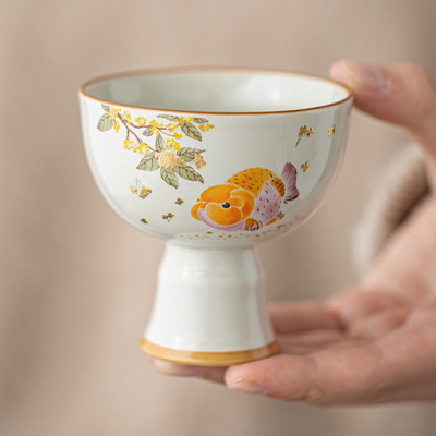Grass and wood ash antique master cup osmanthus goldfish hi