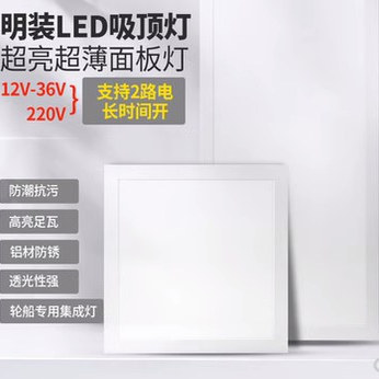 吸顶明装面板灯平板灯船用灯筒灯低压直流12v24v36v300X600X600MM