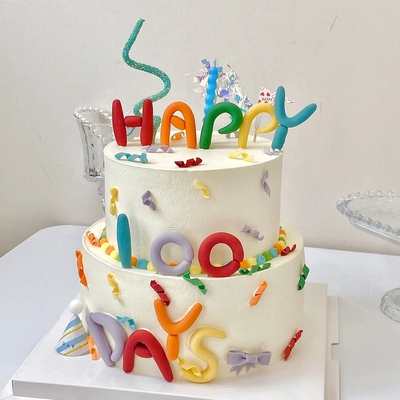 软胶彩色HAPPY100DAY字母摆件