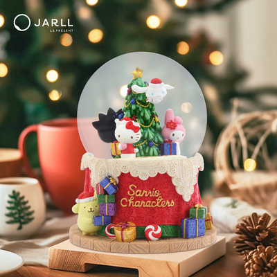JARLL赞尔三丽鸥角色合集圣诞节水晶球音乐盒旋转八音盒生日礼物