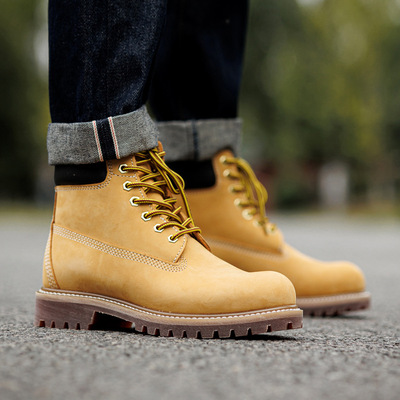 固特异大黄靴男女马丁靴高帮工装