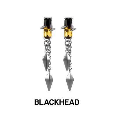 【ONER木子洋同款】BLACKHEAD/黑头黑胶浪潮系列渐变铆钉耳钉