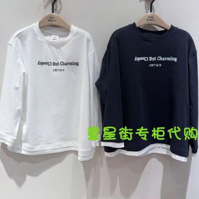 little moco25年春男女童休闲纯棉长袖T恤KBE1TEE022