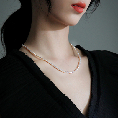 极光正圆天然淡水珍珠baby珠项链