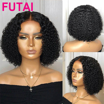 12A非洲热卖kinky Curly Bob Wig真人发小卷Human Hair假发工厂