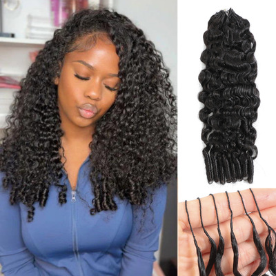 缅甸卷Burmese Curl羽毛接发Feather Crochet真人发假发HumanHair