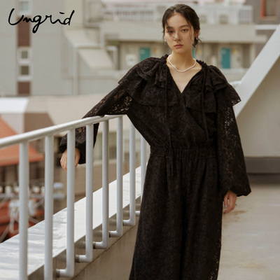 Ungrid25秋冬新品蕾丝连体衣女