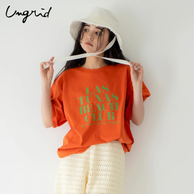Ungrid水洗爆裂大字母印花短袖