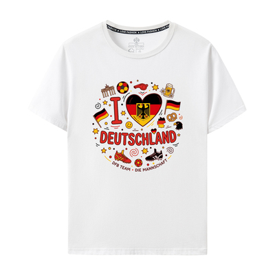 原创设计]德国国家队元素T恤2026世界杯球迷短袖纯棉男女纪念上衣