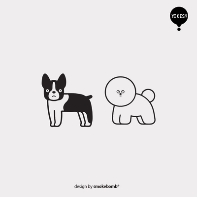 插图呆萌狗狗组合法斗创意防水