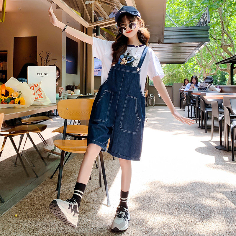 女童背带裤套装2023夏季新款洋气韩版中大儿童夏装牛仔裤两件套潮_虎窝淘