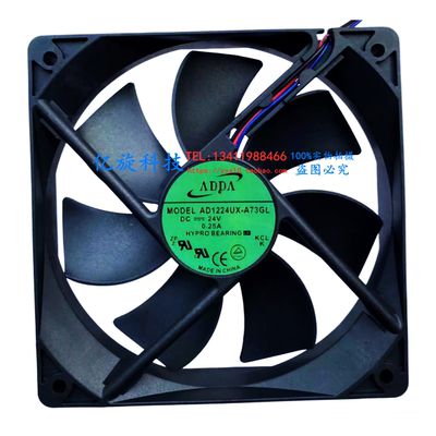 ADDA协禧AD1224UX-A73GL 24V 0.25A 大风量散热 3线 变频器 12038
