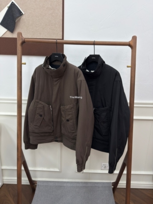 DriesVanNoten25FWVenice尼龙拉链夹棉DVN夹克飞行外套