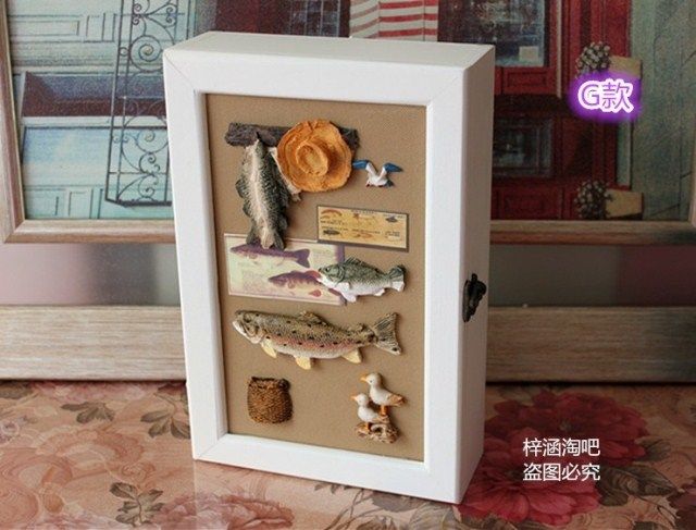 包邮法式乡村田园复古做旧木质钥匙盒柜首饰盒墙壁装饰挂件遮挡箱