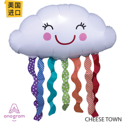 美国进口a牌anagram白色铝膜气球