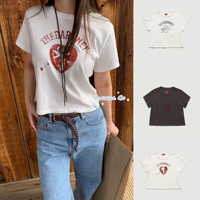 心形/丘比特印花短袖T恤上衣女
