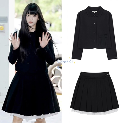 姜海粼同款学院风西装外套百褶裙