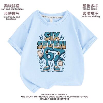 Steal a Brainrot衣服儿童roblox偷走一颗脑红67号短袖t恤夏季潮T