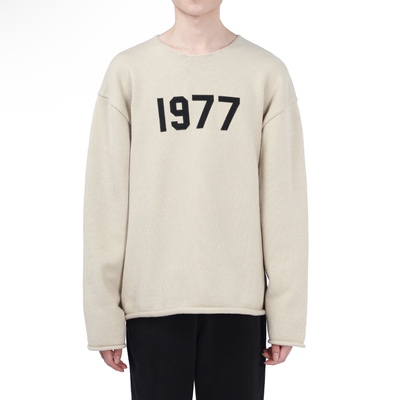 FOG ESSENTIALS SS22 复线1977数字印花针织套头圆领长袖卫衣