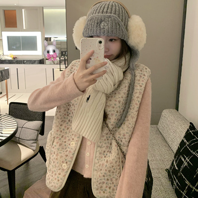 【TheDouerr 12.8 20:00】甜心奶泡碎花羊羔毛两面穿马甲