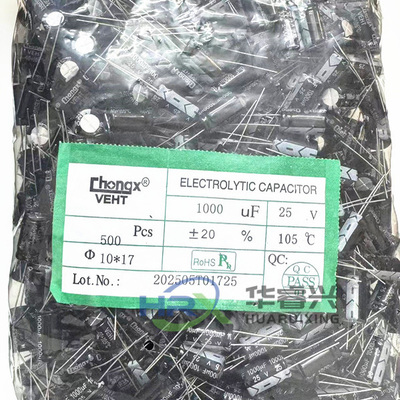 25V1000UF 10*17mm CHONGX直插电解电容 现货全新 500个=53元