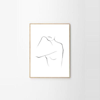 北欧poster club简约手绘风抽象海报客厅卧室组合装饰画画芯定制