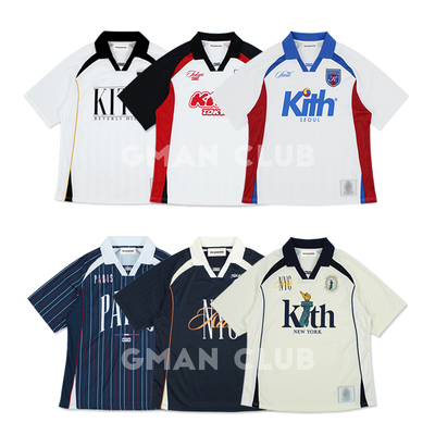 FotiGmanClub KITH复古球衣Polo领足球队服休闲运动男女短袖TEE恤