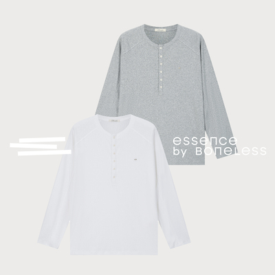 亨利领长袖T恤铁标cleanfit插肩打底衫支线Essence by BONELESS