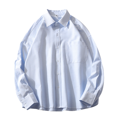 大货长袖条纹衬衫劳伦鲨