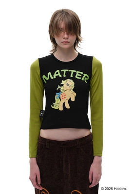 泰国潮牌 mattermakers 联名小马宝莉绿色拼接长袖T恤