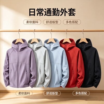 男女秋冬季防风防水连帽情侣外套