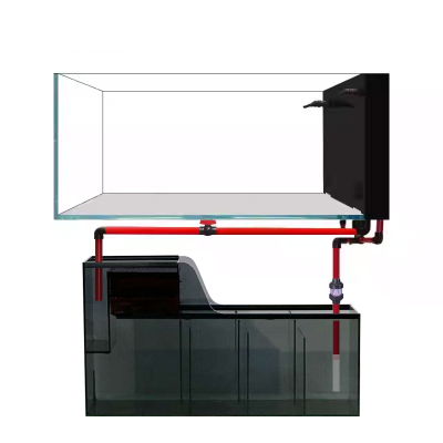 黑玻侧溢流生态溪流超白玻璃鱼缸底滤干湿分离客厅大中型定制定做