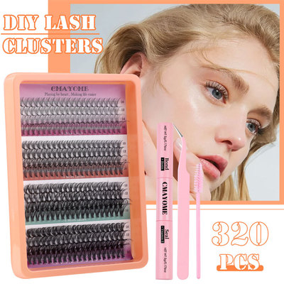 Large capacity DIY segmented D-curve thick false eyelashes
