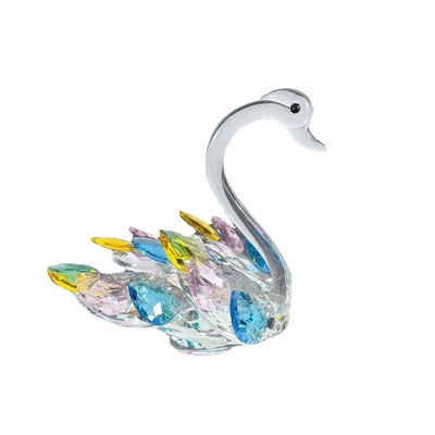 欧式现代水晶天鹅摆件客厅大堂橱窗展示柜简约家居装饰品婚庆新品