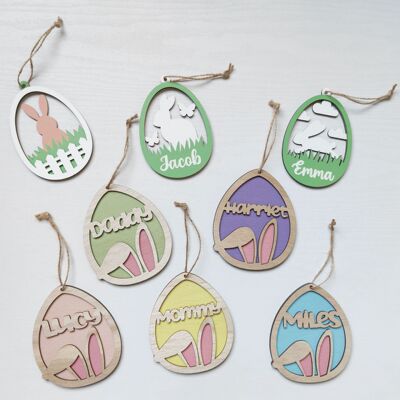 Easter Wooden Rabbit Pendant Egg Decoration Scene Atmosphere