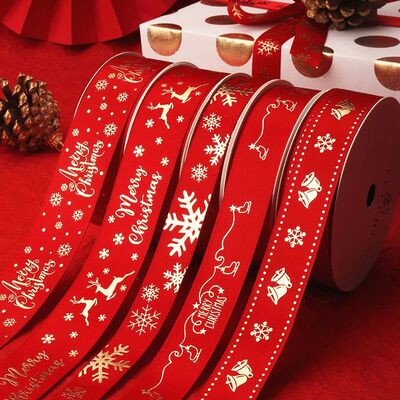 5yards 1inch 25mm Christmas Ribbon Printed Christmas Polyest