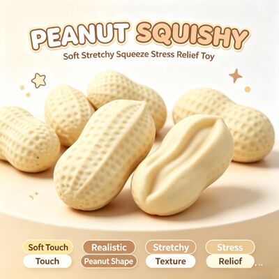 Realistic TPR Peanut Squeeze Toy – Slow-Rebound Flour-Fille