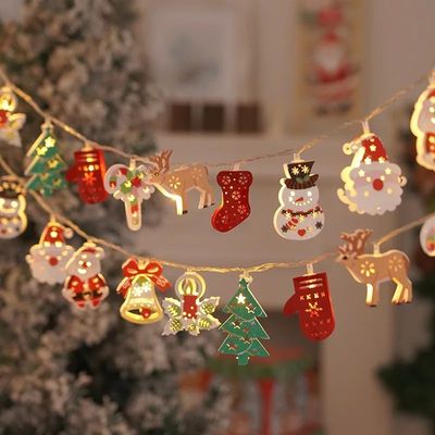 Christmas Deer Snowflake LED String Lights Battery Powered F