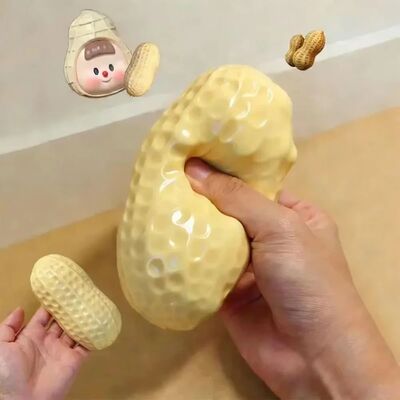 Peanut Stress Ball Crunchy Squeeze Ball Squishy Toy Slow Reb