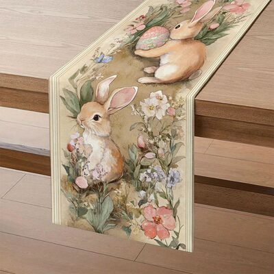 Handcrafted Easter Bunny and Floral Design Table Runner | 10