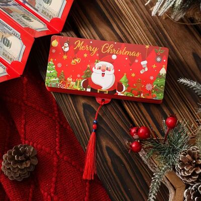1pc Christmas Red Envelope，10 Card Position Cash Wallet Gif