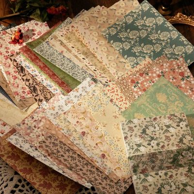 100 Sheets Vintage Floral pattern material paper writable De