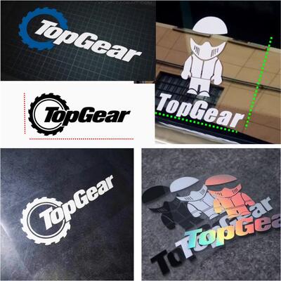 可爱卡通车手反光车贴 M177 汽车经典频道适用于 TopGear 双色