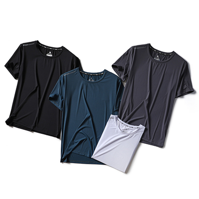 激光穿孔爽滑透气速干运动T恤男