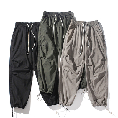 3D立体褶皱裁剪直筒阔腿工装裤