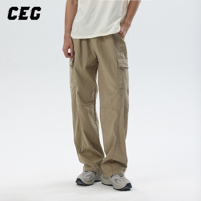 CEG | 新款日系复古多口袋工装裤男潮牌宽松直筒阔腿休闲长裤子